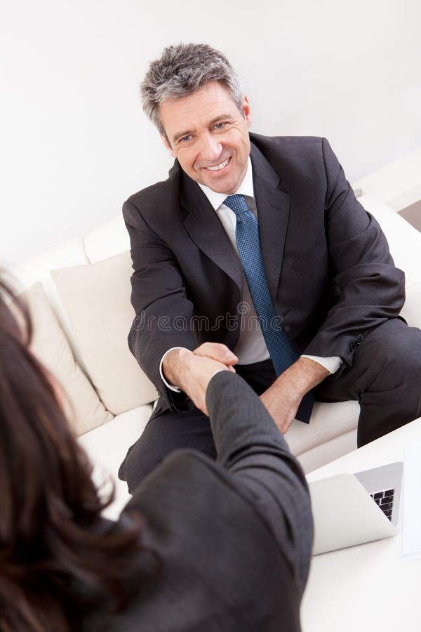Businessman at the Interview Shaking Hands Stock Photo - Image of ...