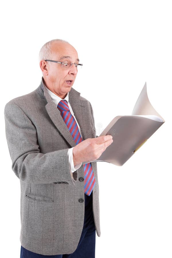 Mature Businessman Looking at Document Stock Photo - Image of male ...