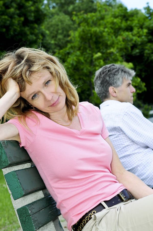 Mature Couple Having Relationship Problems Stock Image - Image of bench ...