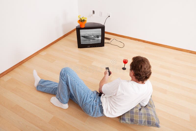 Mature Divorced Man stock image. Image of television - 13924347