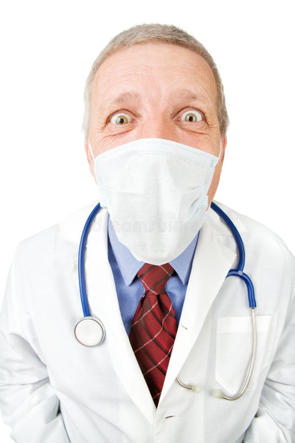 Mature Doctor in Mask Staring at Camera Stock Photo - Image of funny ...