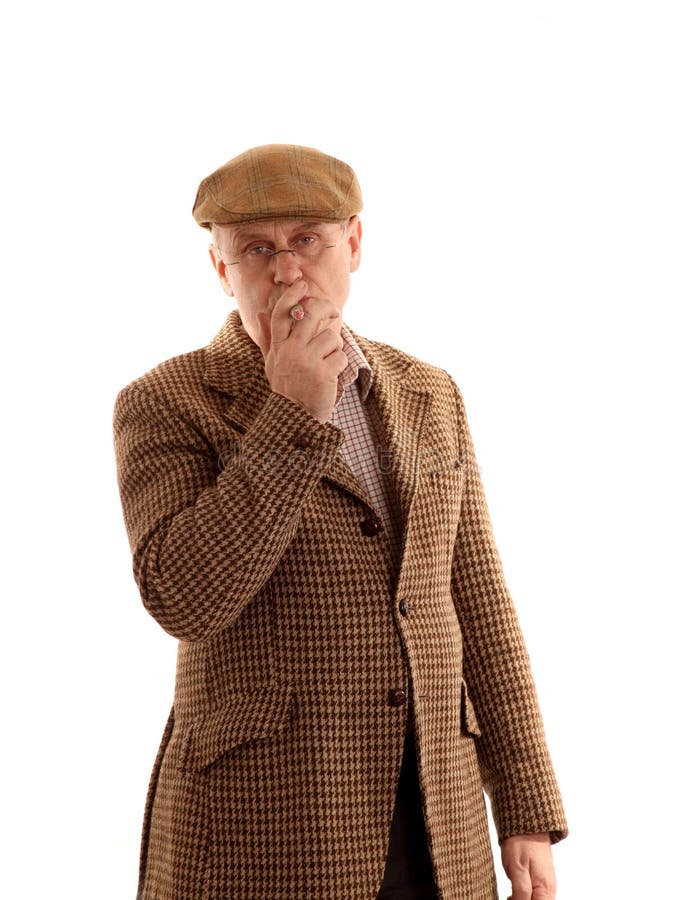 Mature English Countryman Smoking Stock Image - Image of jacket, glass ...