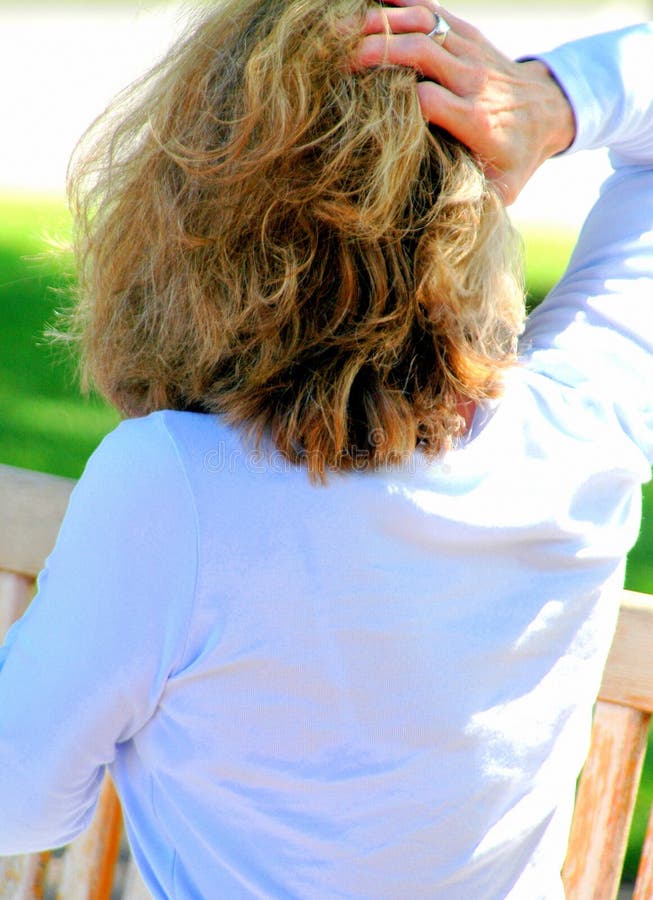 Mature Female Beauty Rear View. Stock Image - Image of blond, view ...