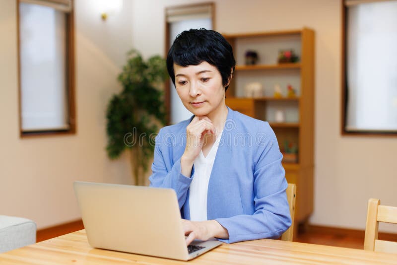 Remote work stock image. Image of living, formal, japanese - 283590431