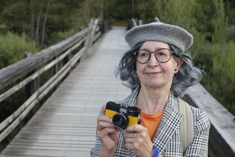 Mature Lady Enjoying Her Favorite Hobby Stock Photo - Image of portrait ...