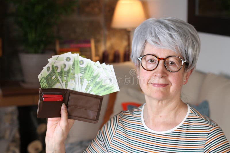 Mature Lady Making Lots of Money Stock Image - Image of elderly, credit ...