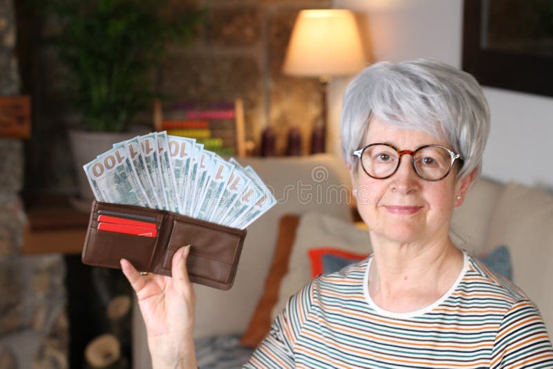 Mature Lady Making Lots of Money Stock Photo - Image of grandmother ...