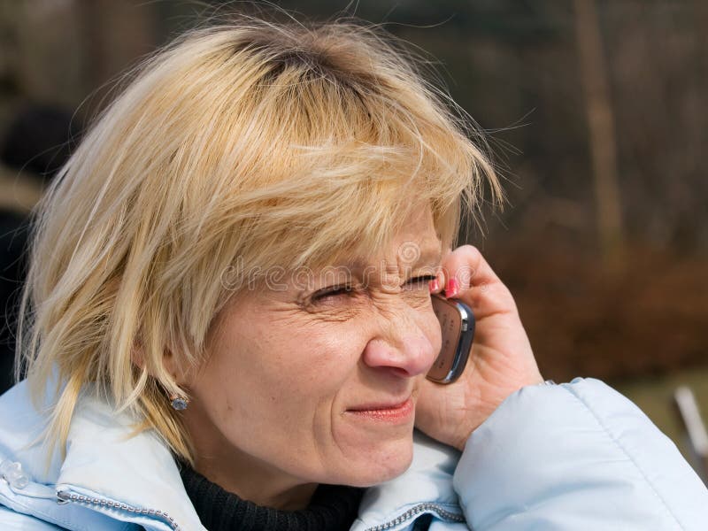 Mature Lady Making Phone Call Stock Image - Image of happy, call: 27362605