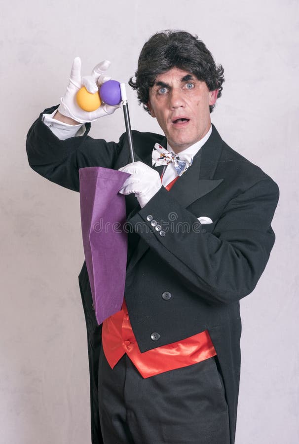 Mature Man Magician in Witch Hat. Happy Halloween. Evil Wizard Cooking ...