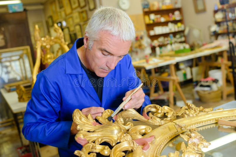 Mature Male Goldsmith at Work Stock Photo - Image of goldmith, workshop ...