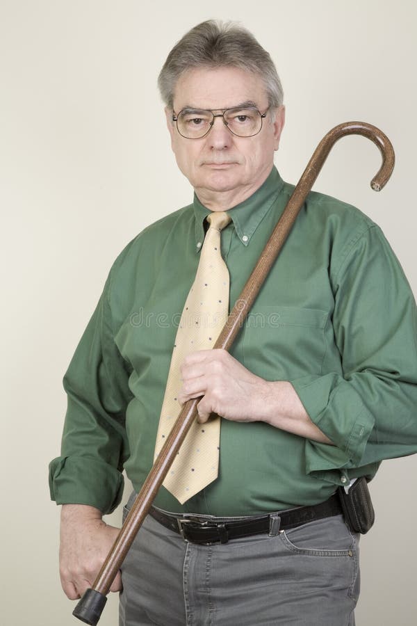 Mature Man with Cane stock image. Image of adult, cane - 4436155