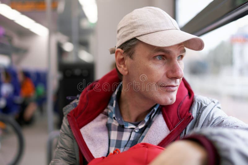 Man in a train stock image. Image of travel, mature - 100474227