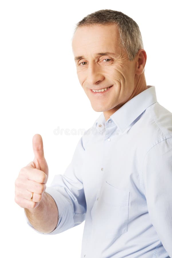 Mature Man Gesturing Ok Sign Stock Image - Image of aprobate ...