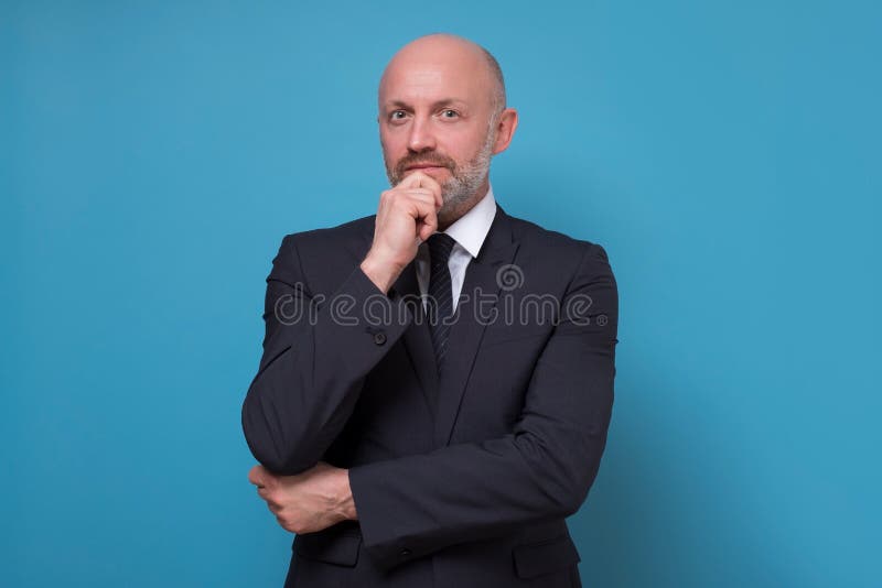 Mature Man Has To Do Hard Decision Try To Solve His Problem. Stock ...