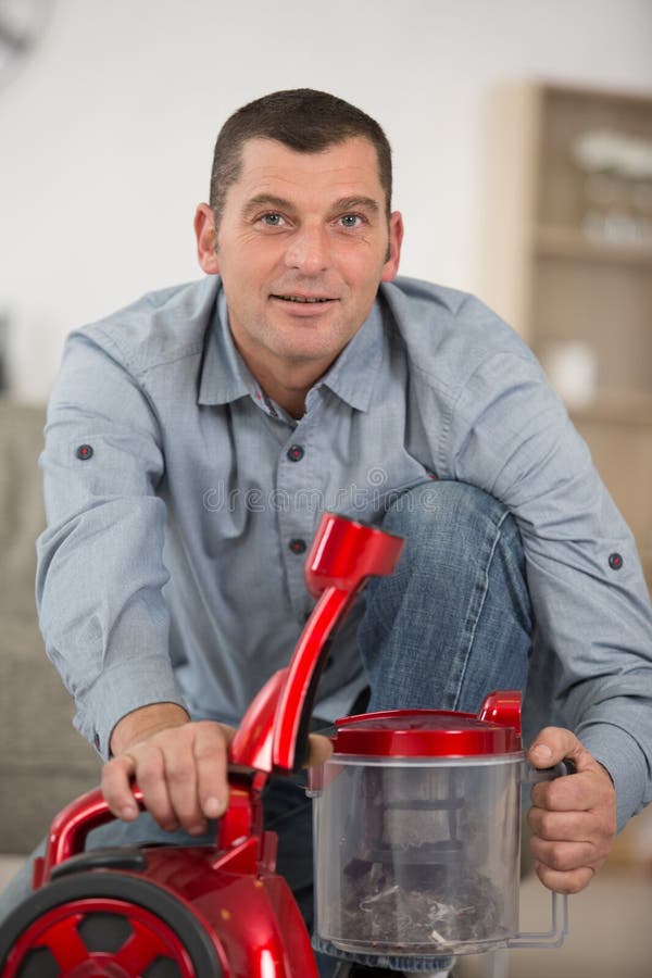 Mature Man before Hoovering Stock Image - Image of person, hoover ...