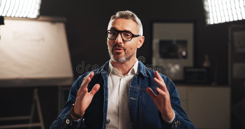 Mature Man, Portrait and Studio Interview with Talk for Architecture ...