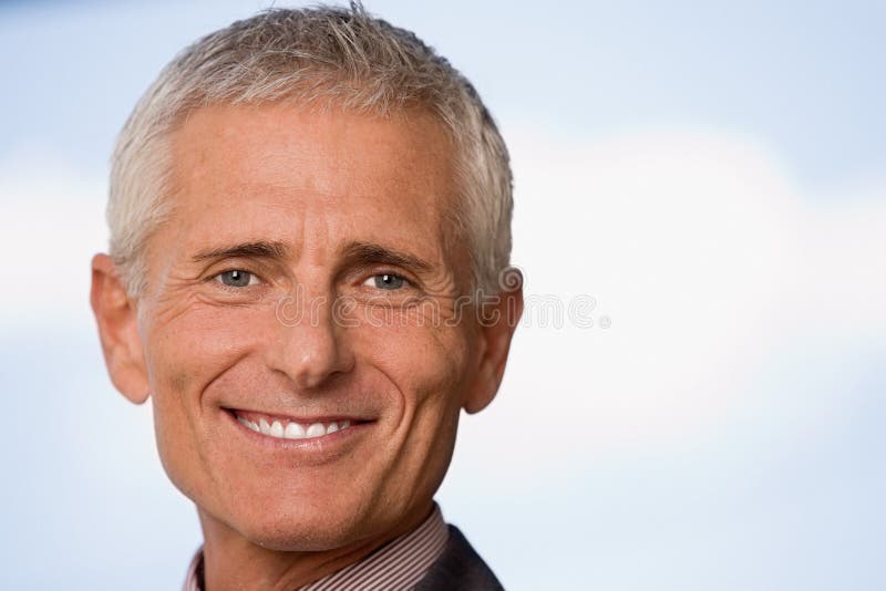 Mature man smiling stock image. Image of hair, pride - 62560391