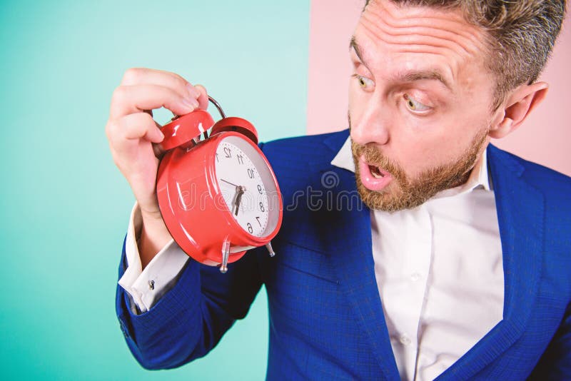 Mature Man With Wondering Businessman Has Lack Of Time Time