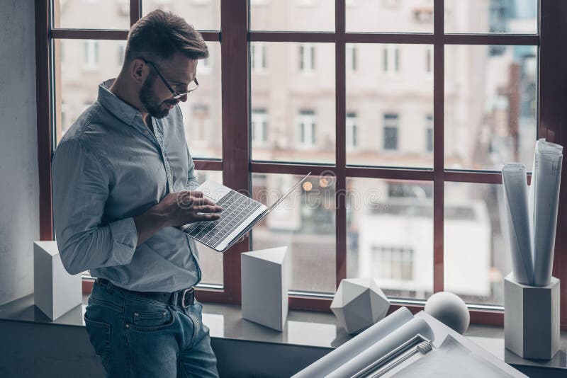 Mature Man in the Workplace Stock Image - Image of white, professional ...