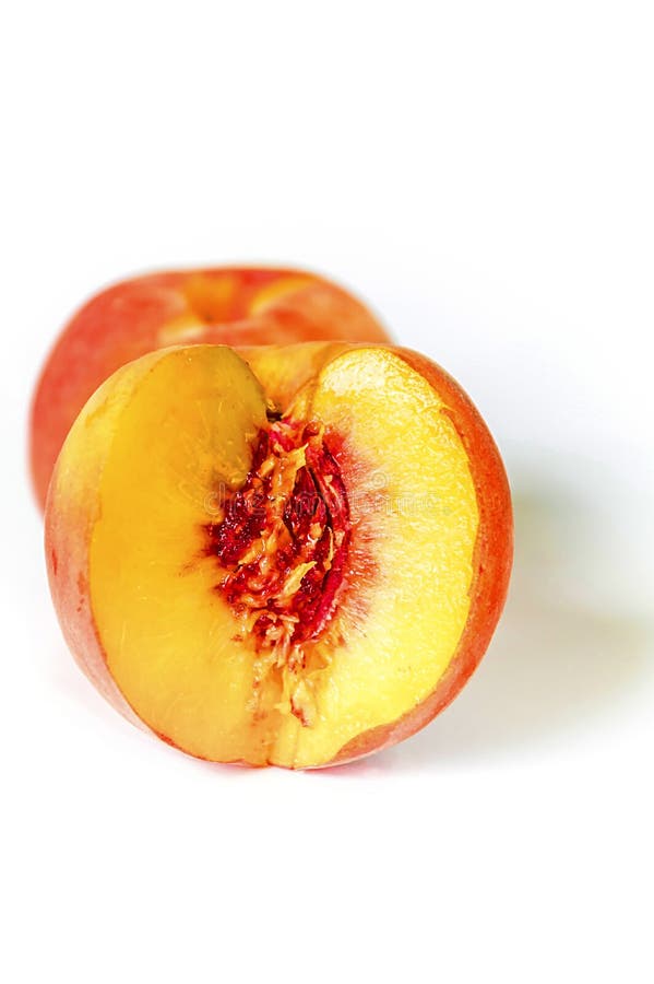 The broken in half peaches stock image. Image of fruit - 51926941