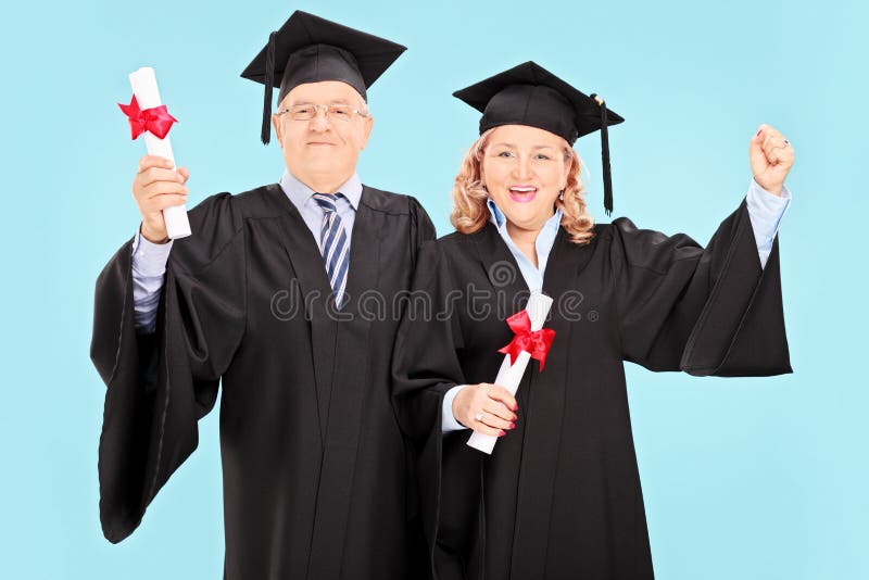 Mature People Celebrating Their Graduation Stock Image - Image of male ...