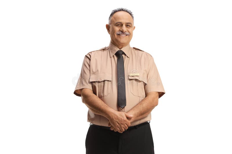 Mature Security Officer Posing and Smiling Stock Photo - Image of ...
