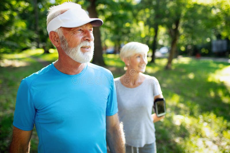 Senior Couple is Doing Sport Outdoors, Happy Senior People in Love ... Senior Couple is Doing Sport Outdoors, Happy Senior People in Love ...