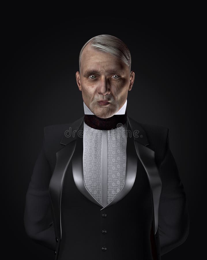 Mature servant or butler stock illustration. Illustration of background ...