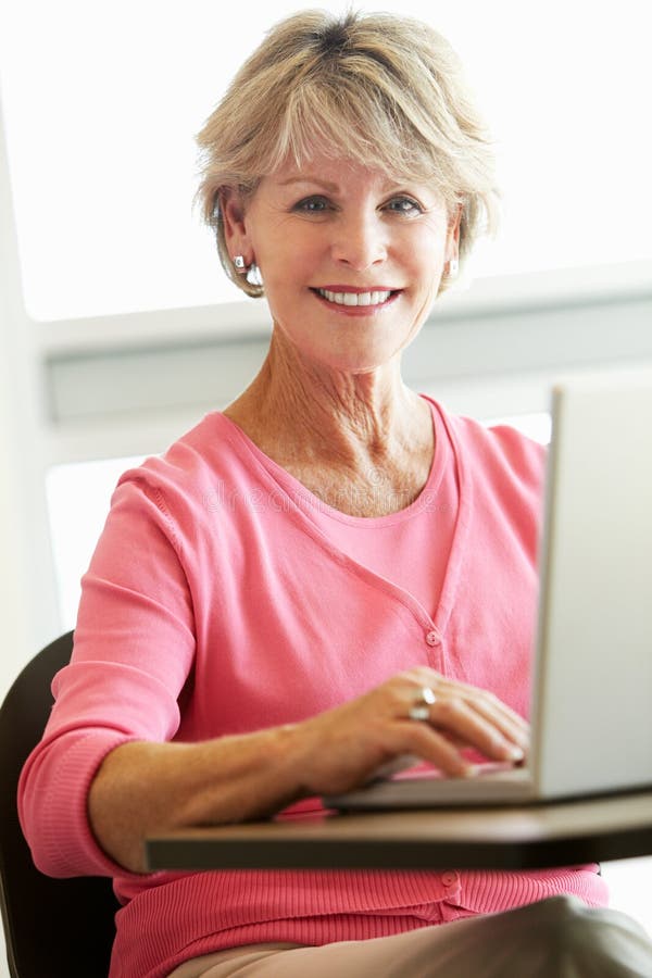 Older Person Using Computer Classroom Stock Photos - Free & Royalty ...