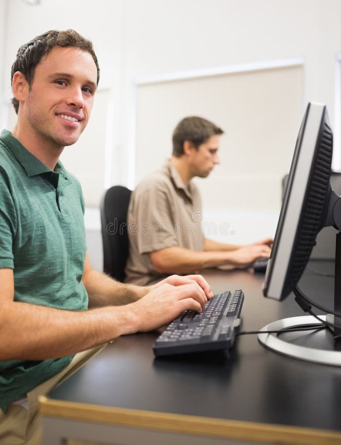 Mature Students in Computer Room Stock Image - Image of adult, studying ...