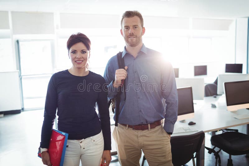 Mature Students Standing in the Computer Room Stock Photo - Image of ...
