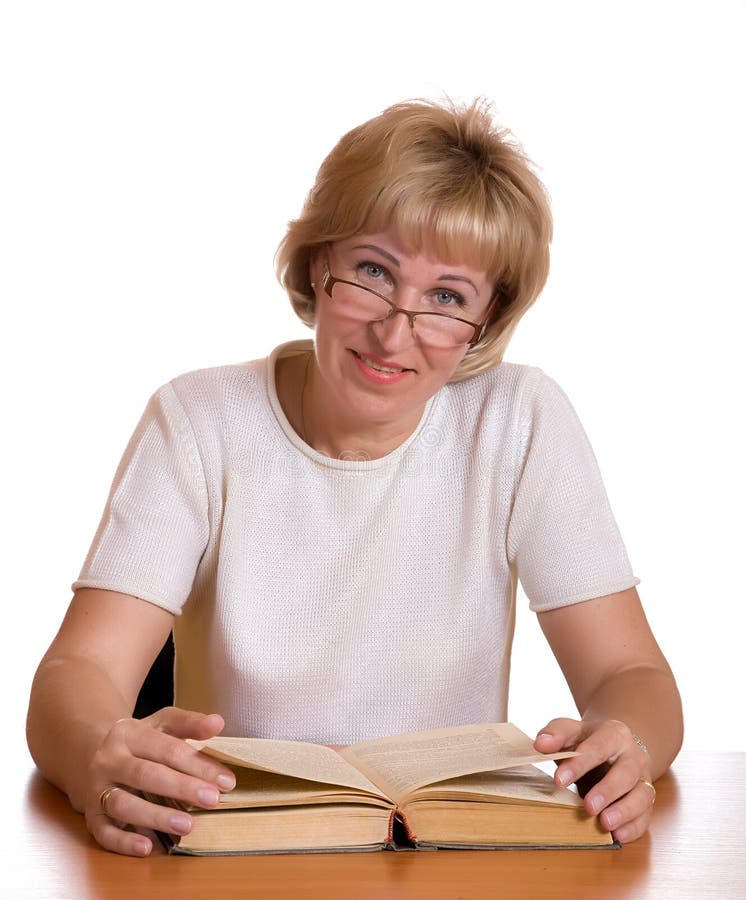 Mature Woman Book Behind Table Stock Photos - Free & Royalty-Free Stock ...