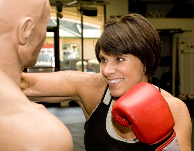 Mature Woman boxing stock image. Image of athlete, healthy - 5763053