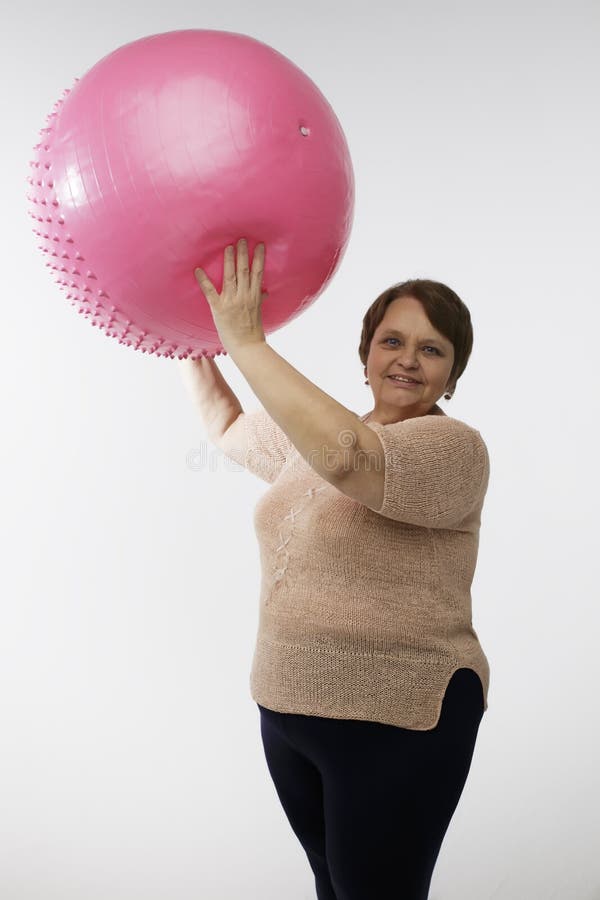 Happy Mature Woman While Ringing Bell. Isolated On Stock Photo - Image ...