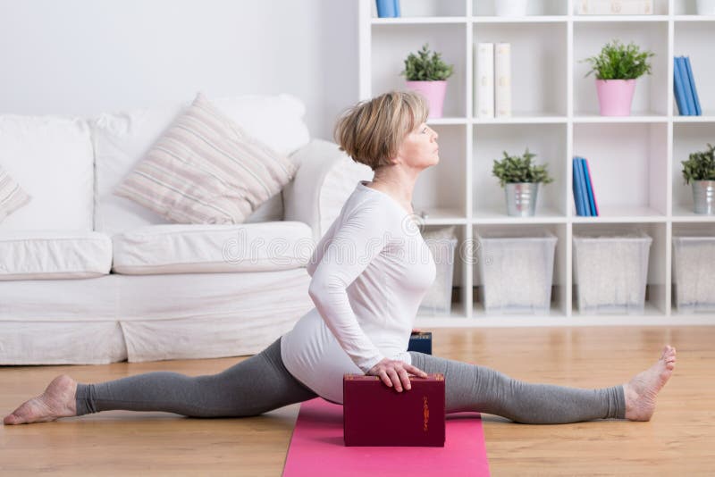 Mature Woman Doing the Splits Stock Photo - Image of figure, fifty ...