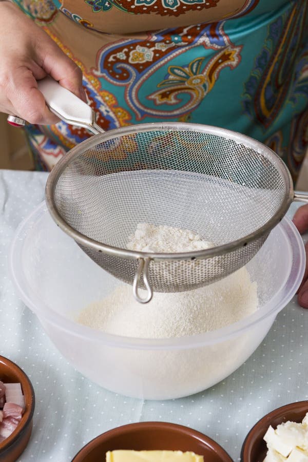 Mature Woman with Flour in Kitchen Stock Photo - Image of casual, smile ...