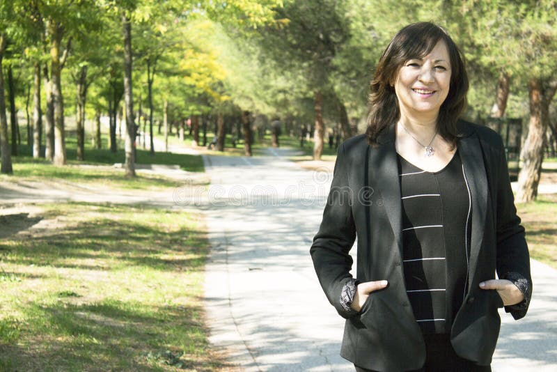 Mature Woman in Positive Attitude Stock Photo - Image of happiness ...