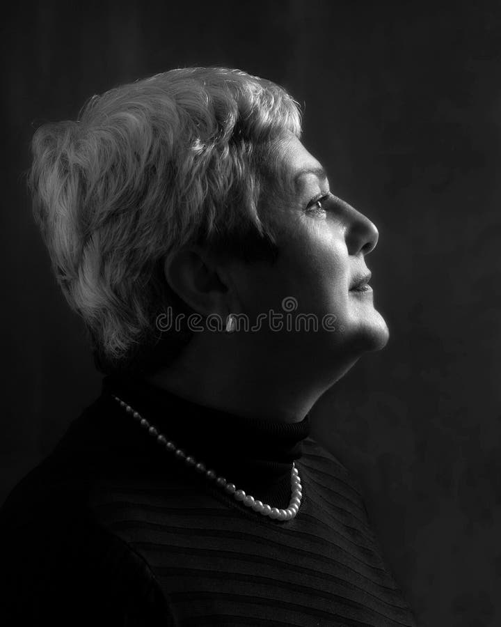 Mature woman profile stock image. Image of silhouette, woman - 427365