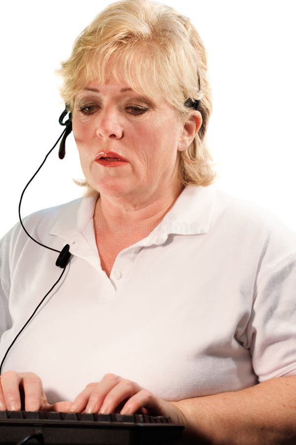 Mature Woman Service Representative Stock Photo - Image of type, sales ...