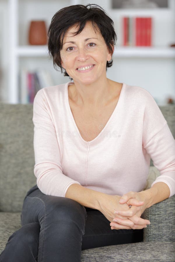 Mature Woman Smiling at Camera Stock Image - Image of caucasian ...