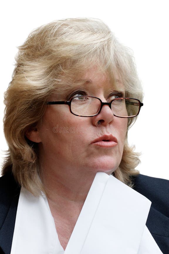 Mature Woman Thinking & Staring Stock Photo - Image of older ...