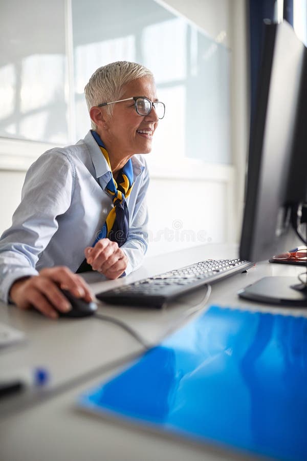 Woman Working of a Computer Stock Image - Image of office, programmer ...