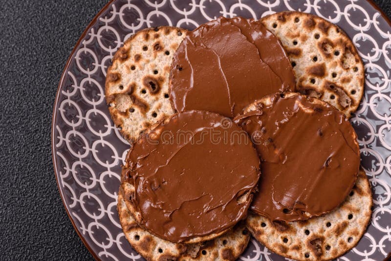 Matzah with Chocolate Paste for the Jewish Holiday of Passover Stock ...