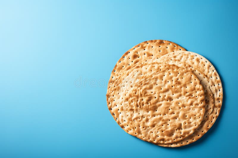 Matzah Jewish Symbol on Blue Background Stock Illustration ...