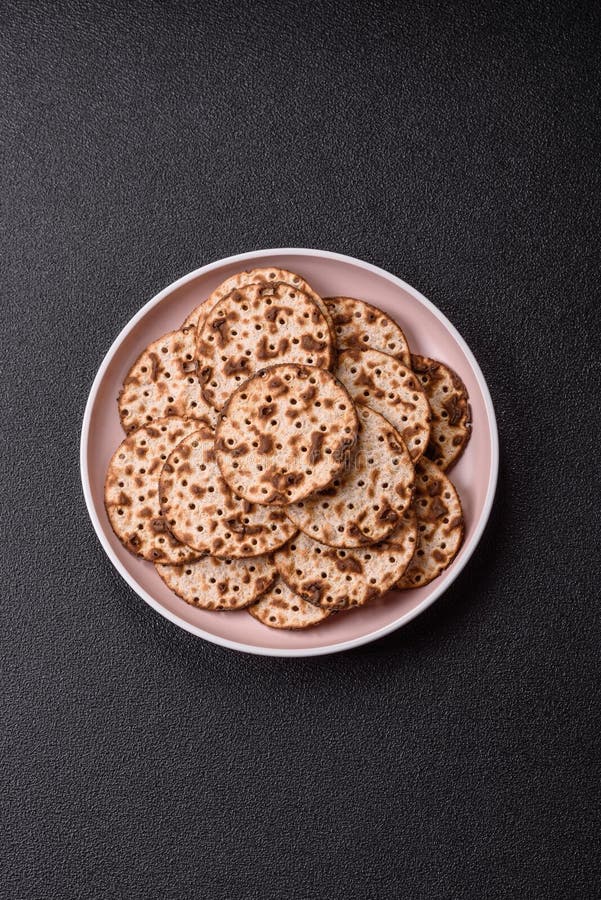 Matzah Wheat Bread for the Jewish Holiday of Passover. Kosher Matzo ...