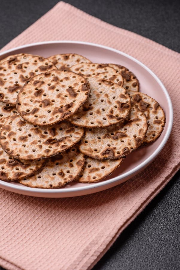 Matzah Wheat Bread for the Jewish Holiday of Passover. Kosher Matzo ...
