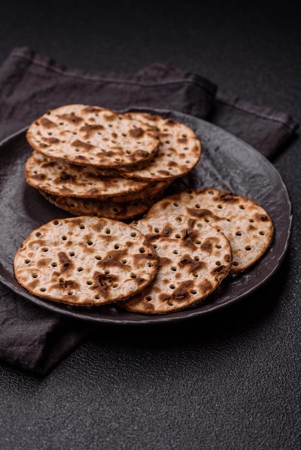Matzah Wheat Bread for the Jewish Holiday of Passover. Kosher Matzo ...