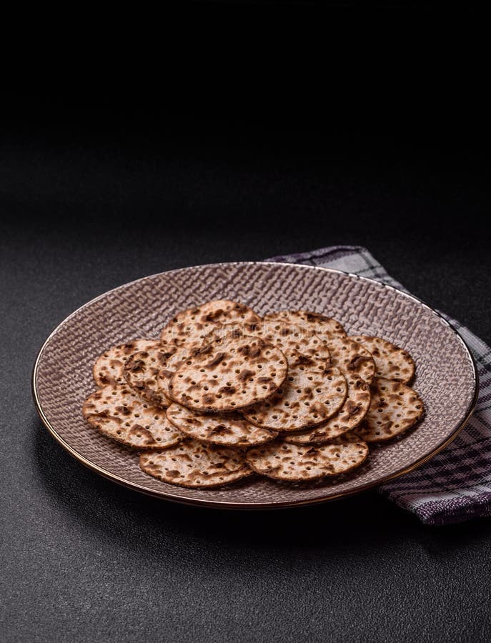 Matzah Wheat Bread for the Jewish Holiday of Passover. Kosher Matzo ...