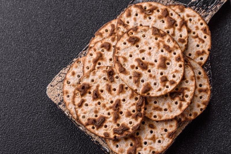 Matzah Wheat Bread for the Jewish Holiday of Passover. Kosher Matzo ...