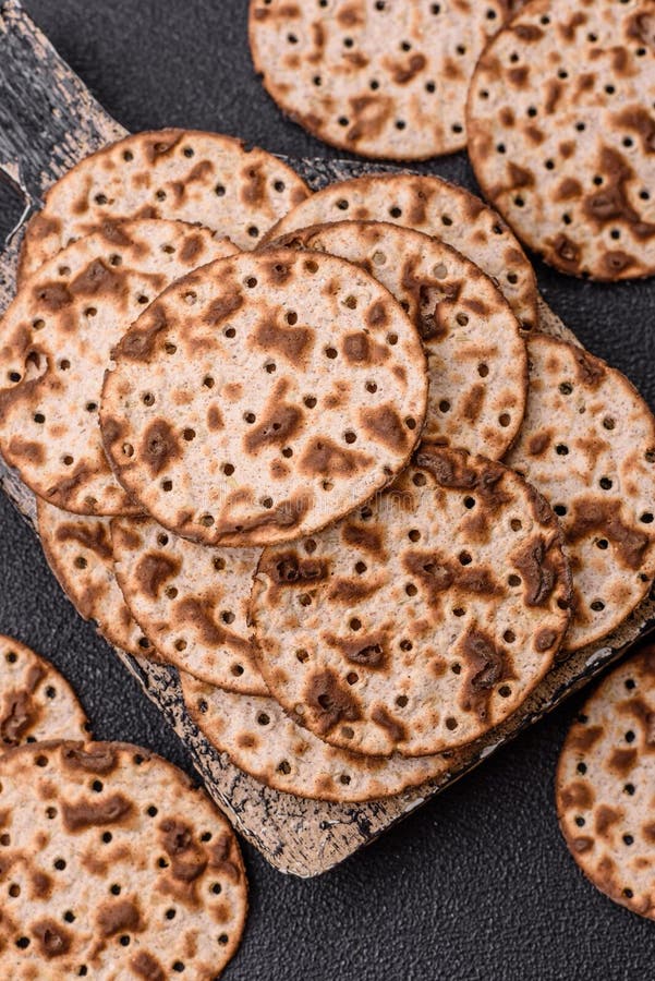 Matzah Wheat Bread for the Jewish Holiday of Passover. Kosher Matzo ...